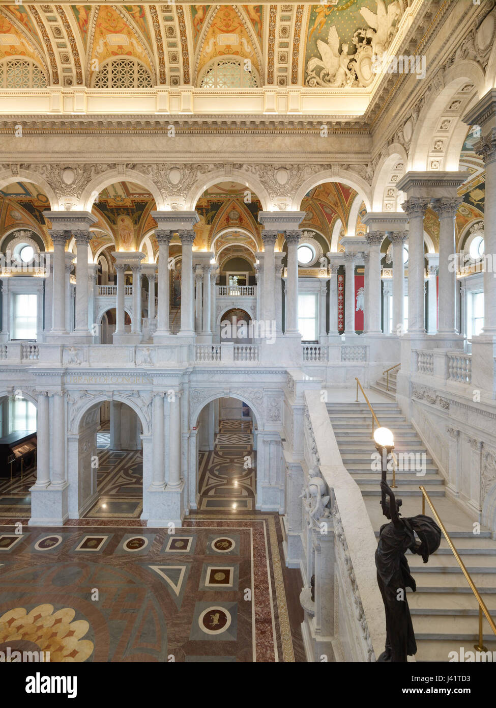 This image shows the Great Hall of the Library of Congress (LoC) from ...