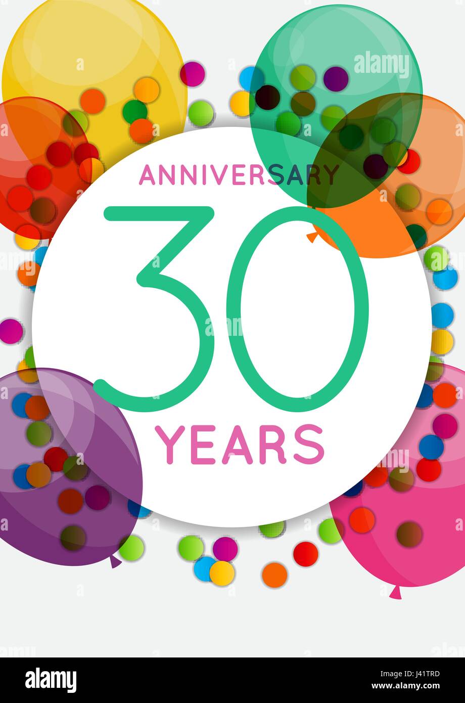 Template 30 Years Anniversary Congratulations, Greeting Card ...