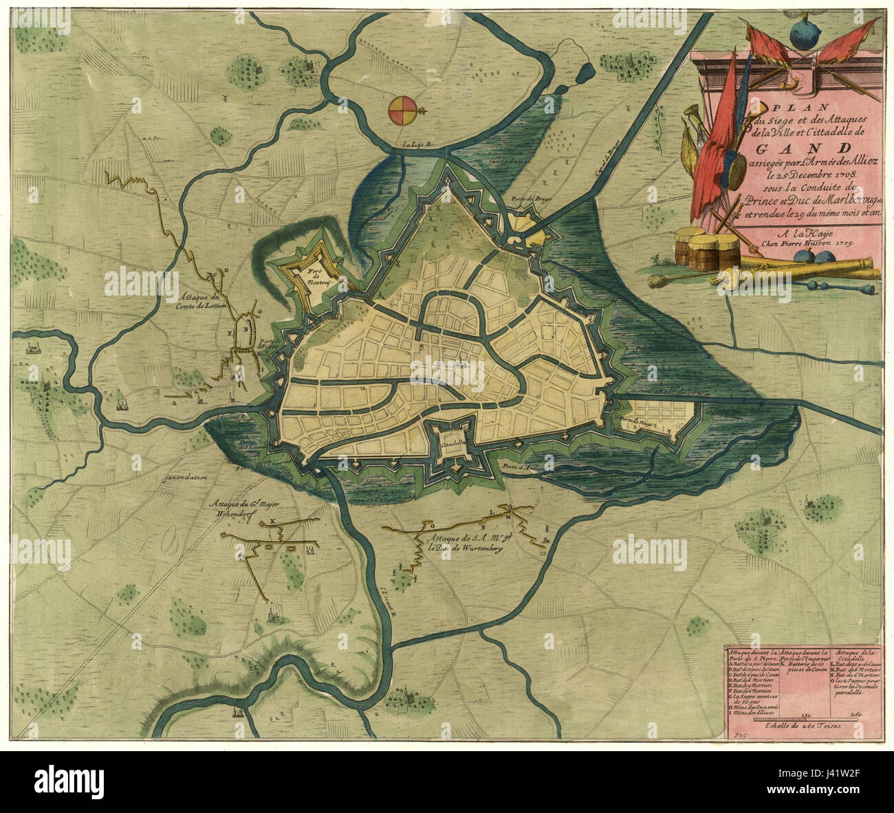 Map of Ghent by Pieter Husson Stock Photo - Alamy