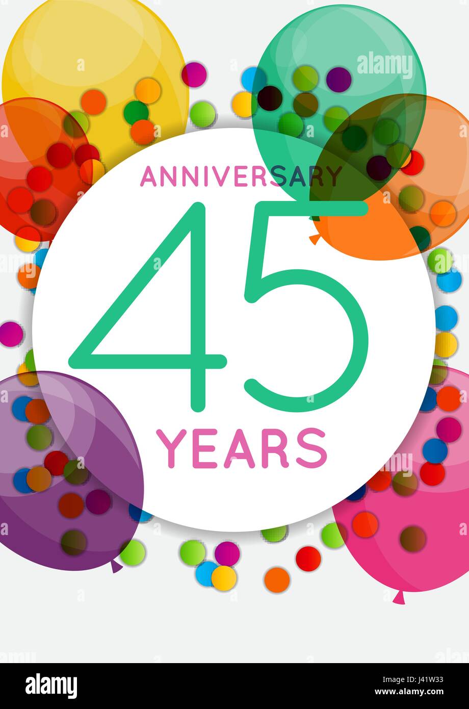 Template 45 Years Anniversary Congratulations, Greeting Card ...