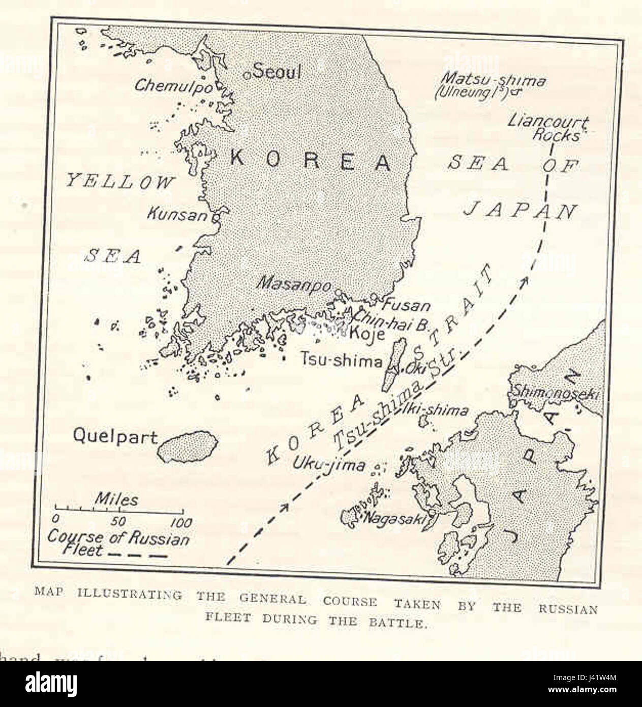 This map illustrates the path followed by the Russian fleet during a ...