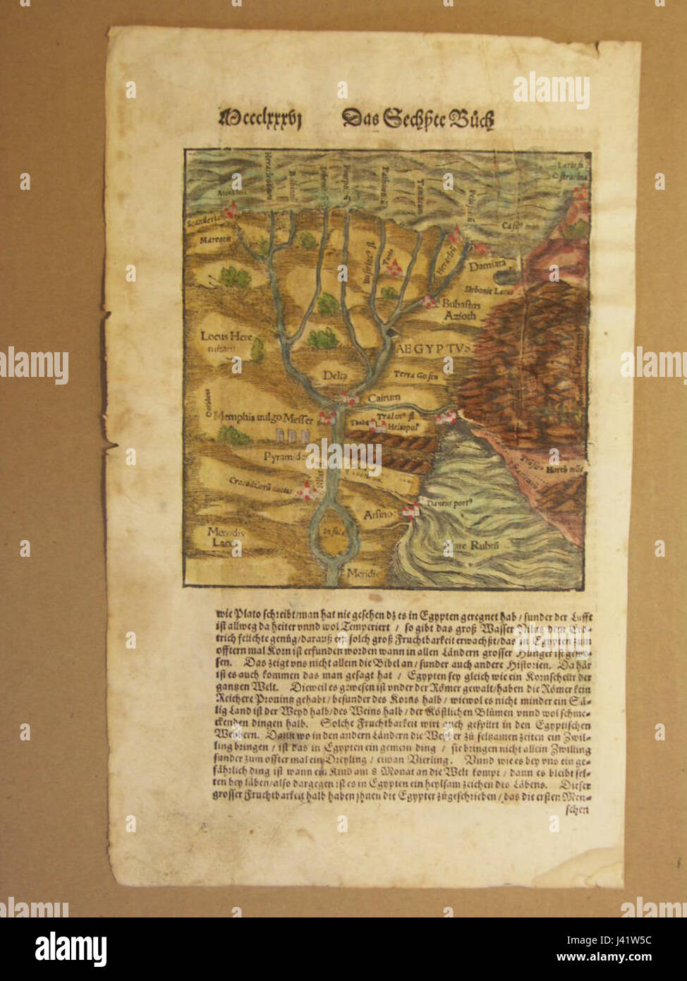 This is a historical map of Egypt from 1580, illustrating the country's ...