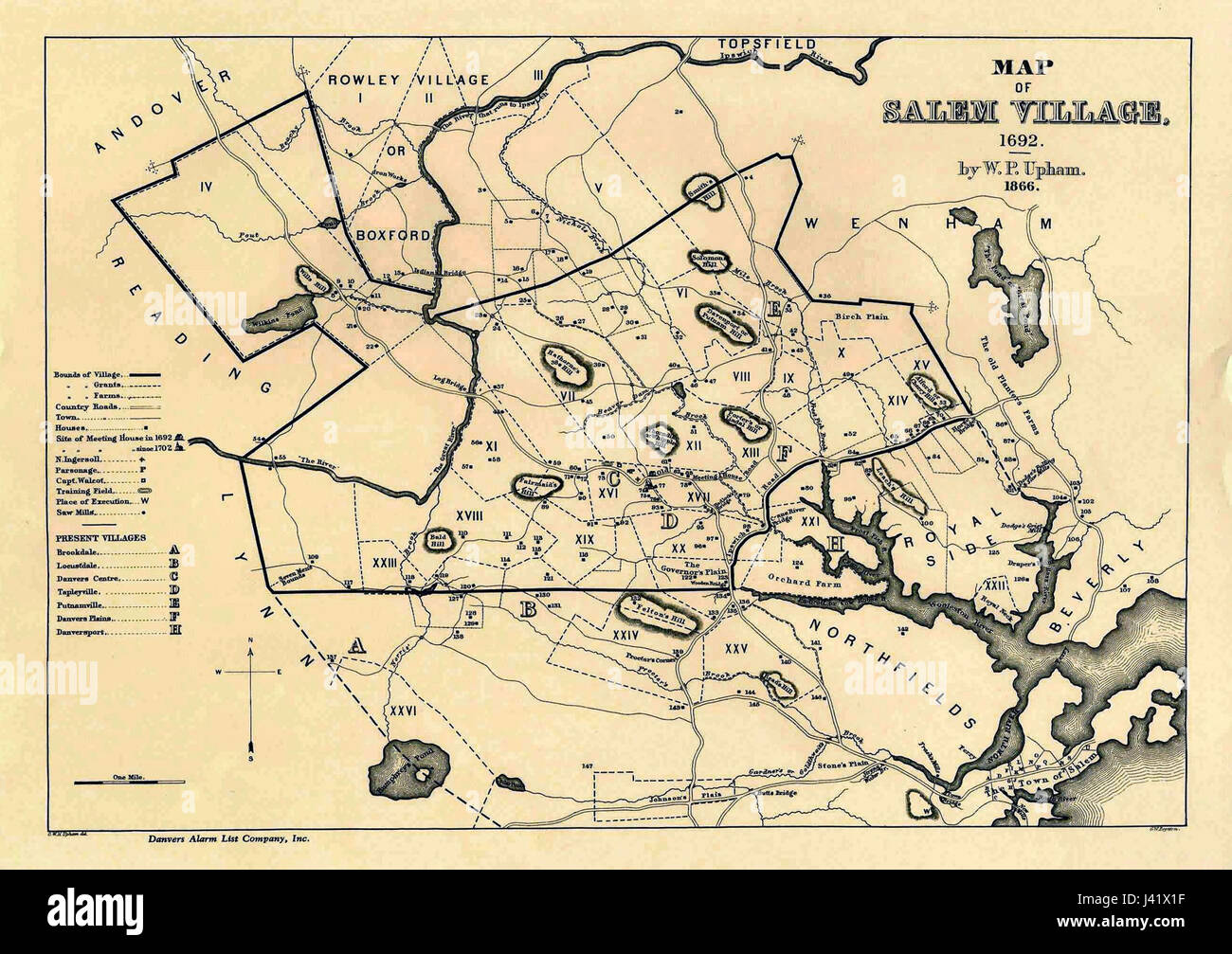 Salem village map hi-res stock photography and images - Alamy