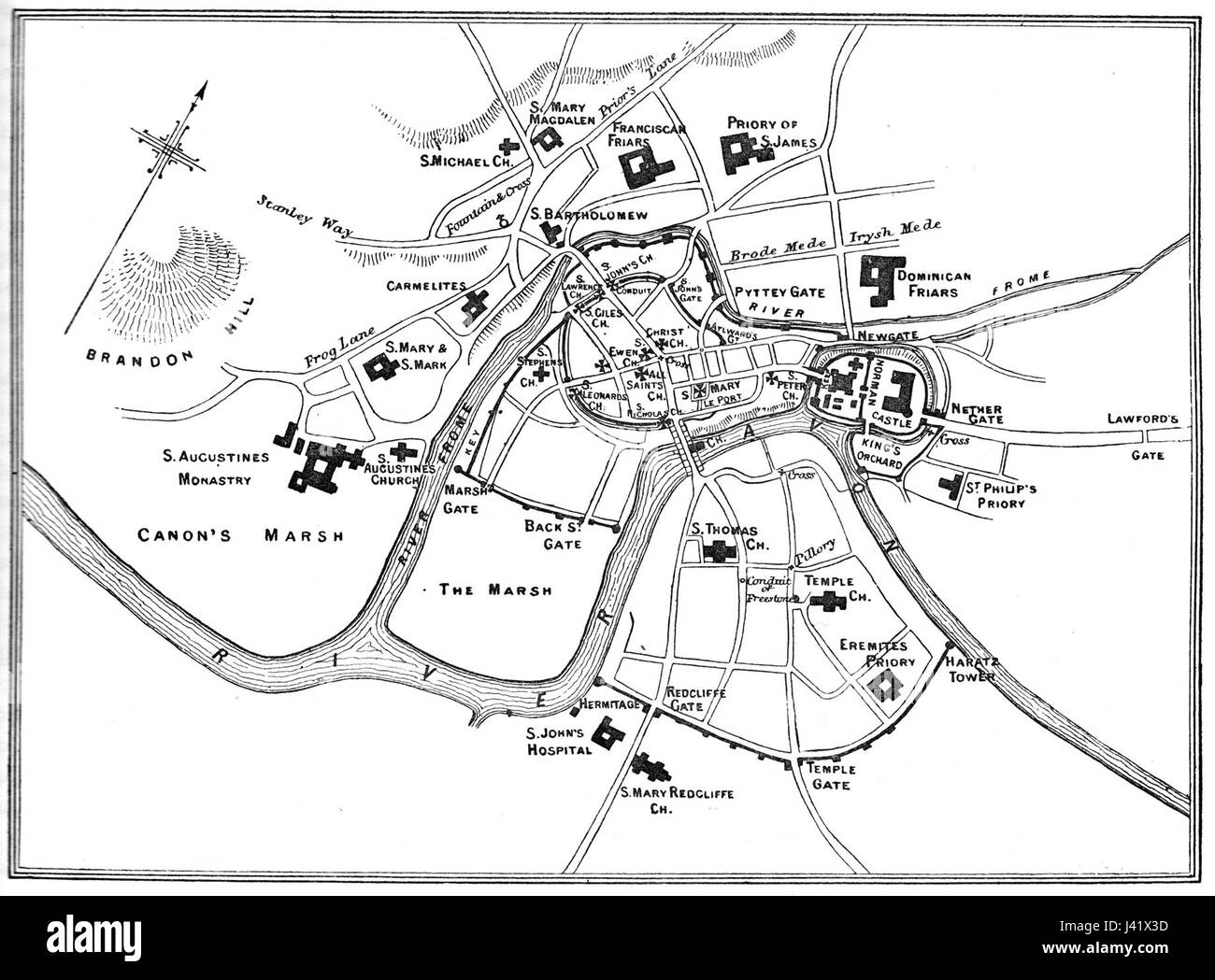 Old map of bristol hi-res stock photography and images - Alamy