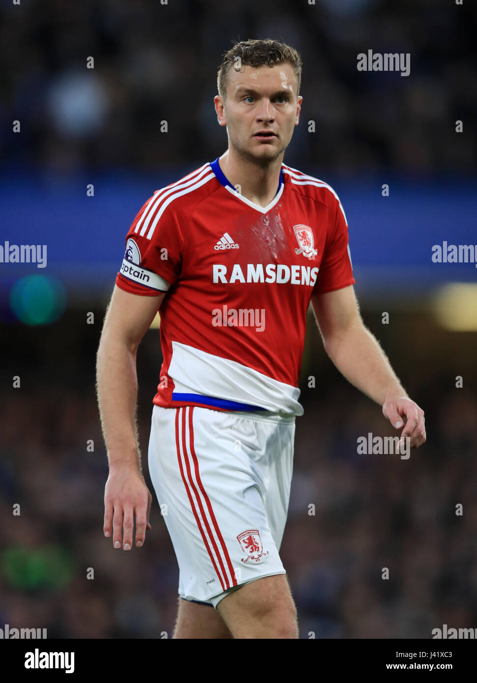 Middlesbrough's Ben Gibson during the Premier League match at Stamford ...