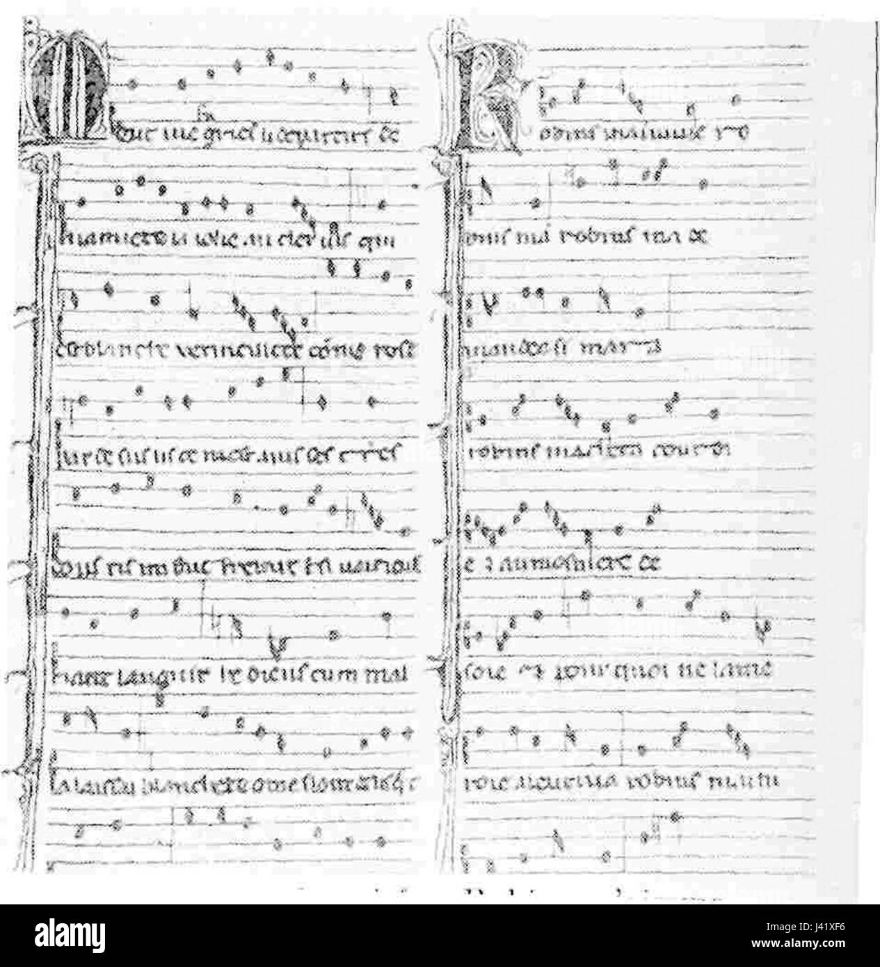 A system of musical notation used during the medieval period to ...
