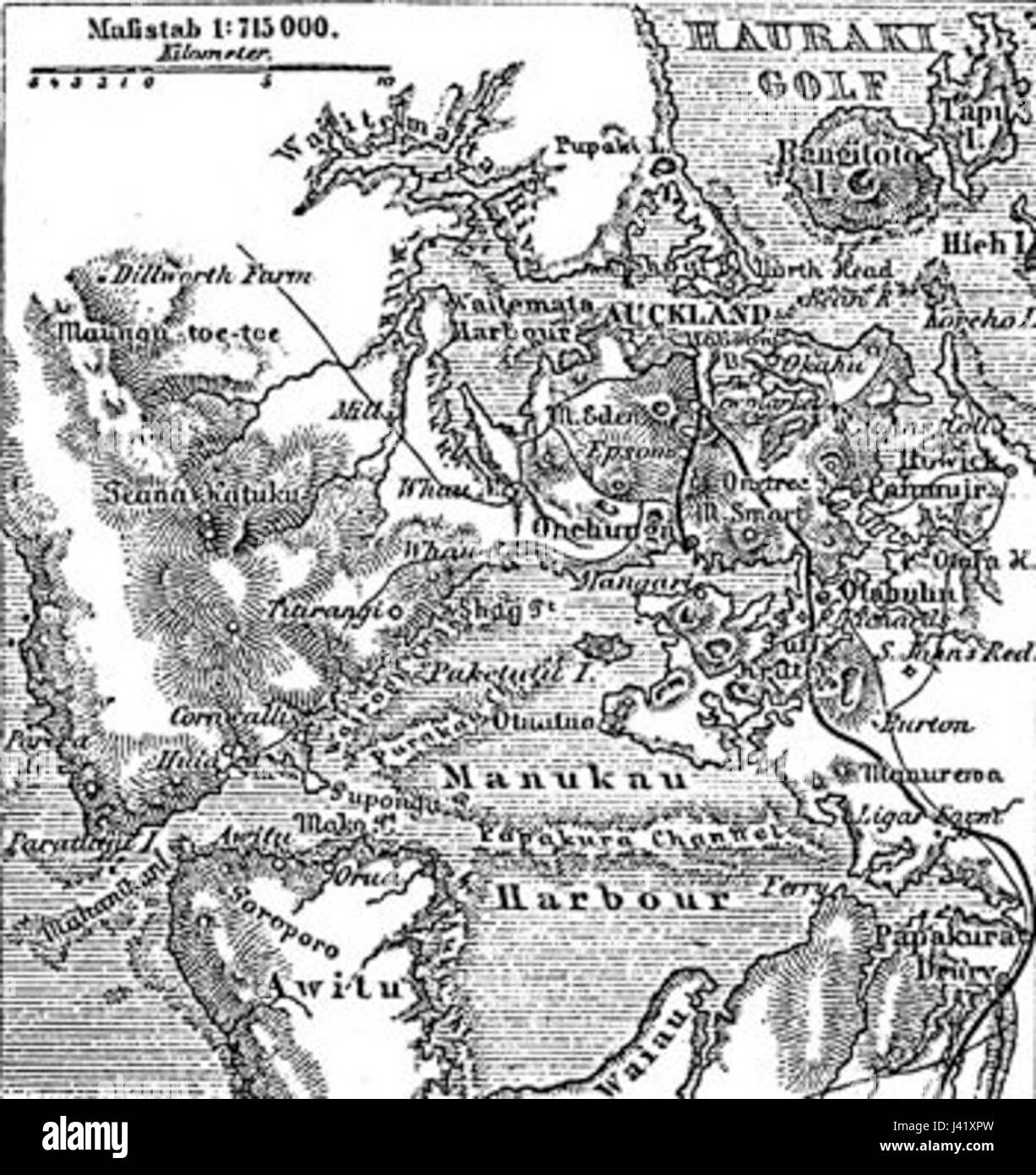 Old map of auckland hi-res stock photography and images - Alamy