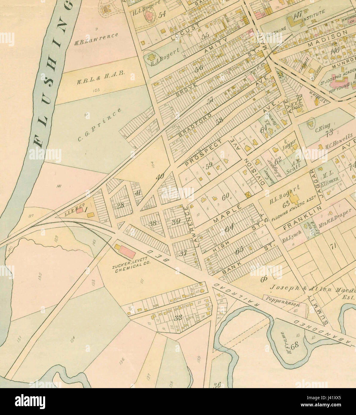 Old map of flushing hi-res stock photography and images - Alamy