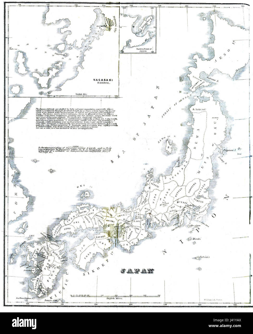 Map of Japan 1855 Stock Photo - Alamy