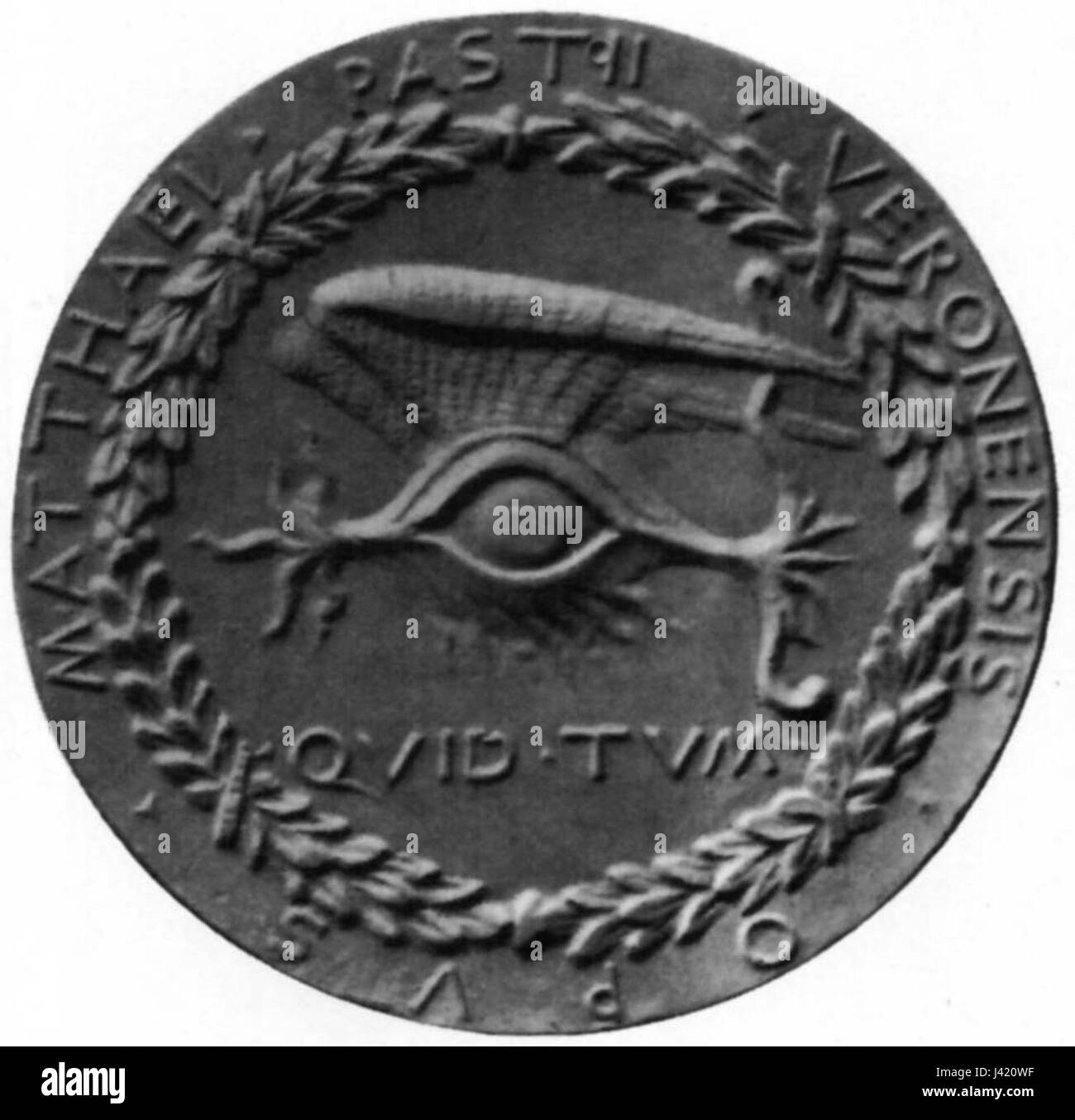 The artwork 'Leon Battista Alberti' by Matteo de Pasti depicts the ...