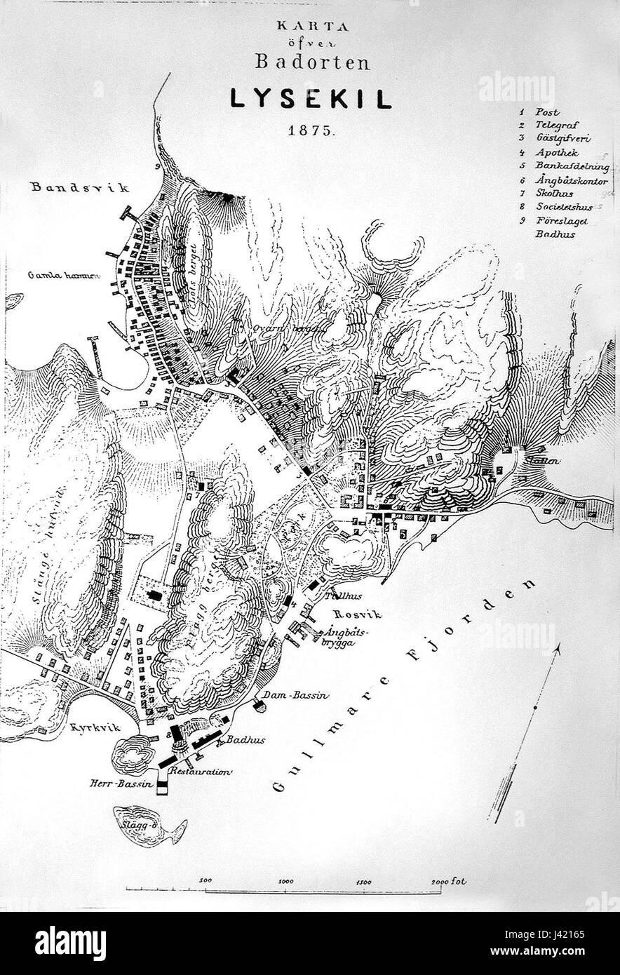 The map of Lysekil from 1875 offers a detailed view of the Swedish ...