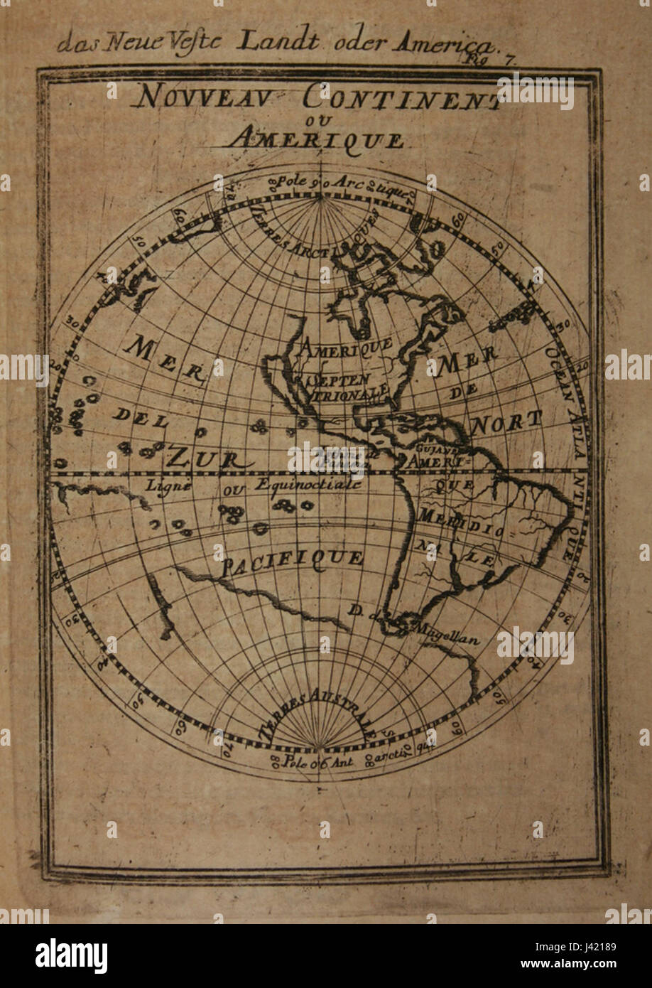Map of North and South America, 1685 Stock Photo - Alamy