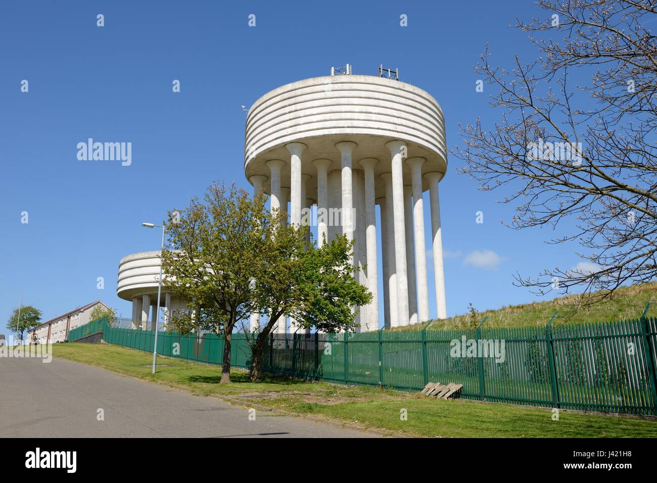 Garthamlock water tower, Craigend, Waterworks, Glasgow, Scotland, UK ...