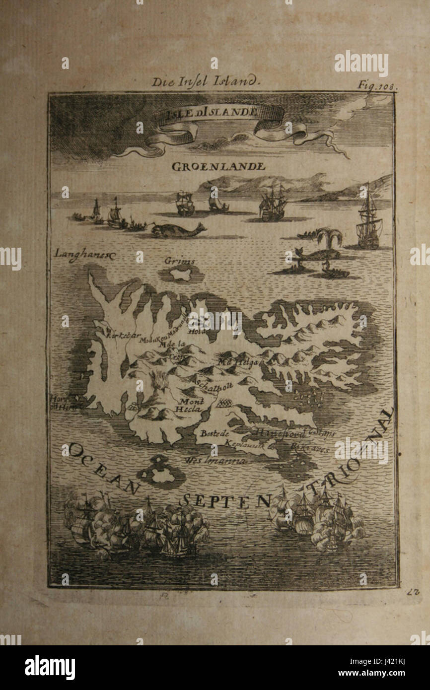 This map, created in 1685, depicts Iceland during the early modern ...