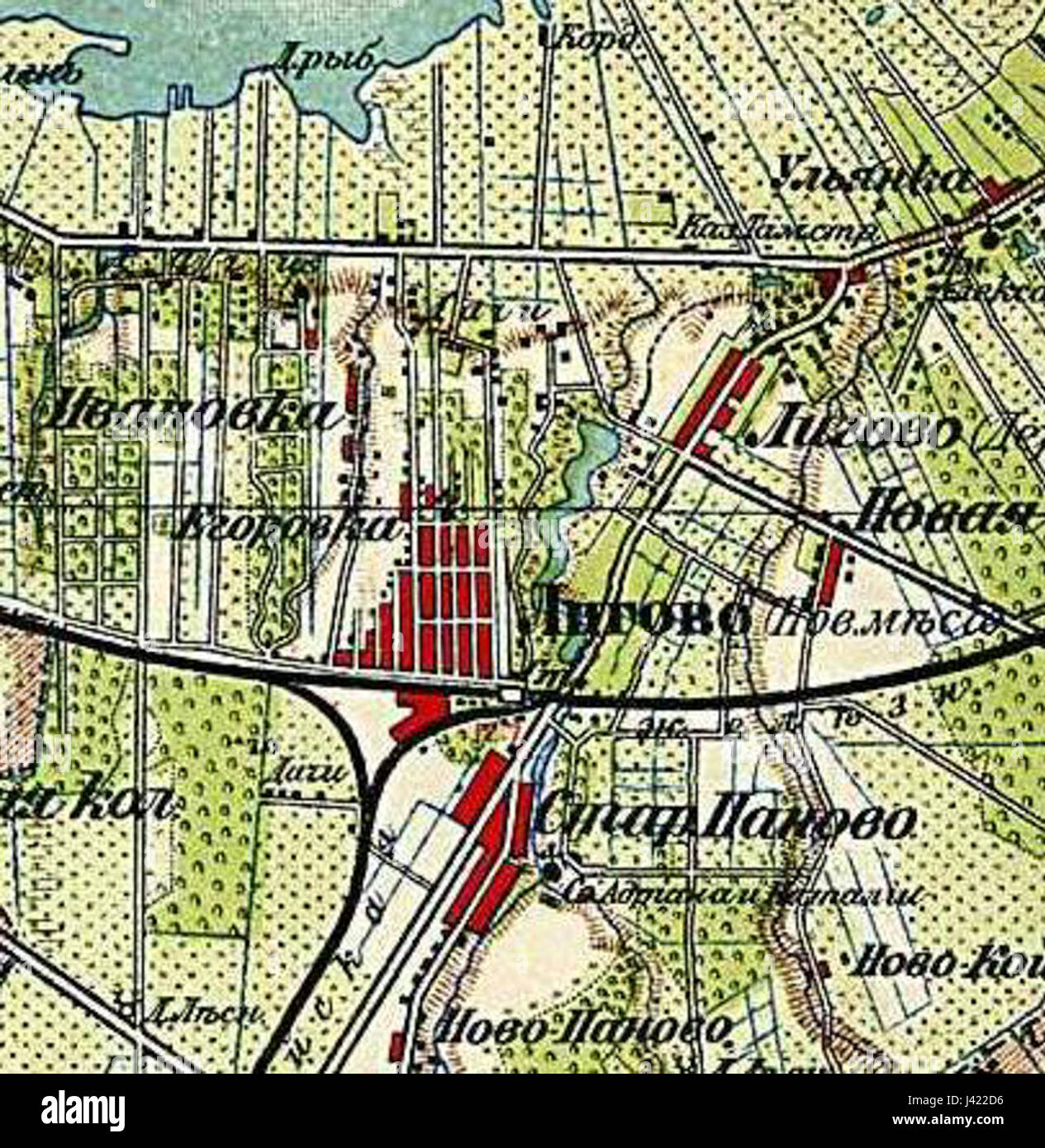 Ligovo map 1917 Stock Photo - Alamy