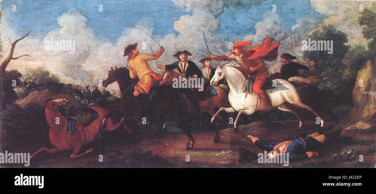 'Kuruc labanc csatajelenet' translates to 'Kuruc and Labanc Battle ...