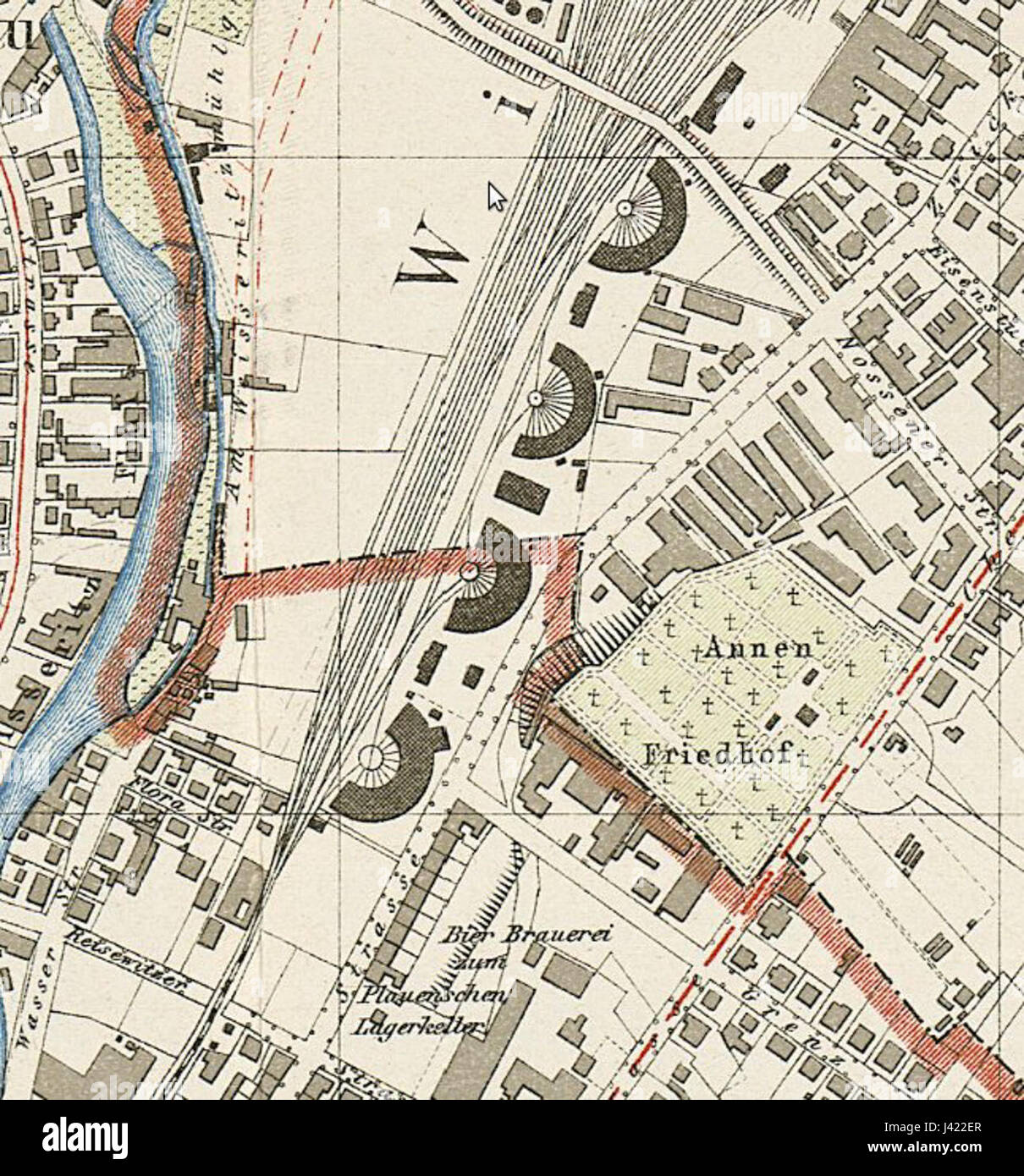 This is a map of the Dresden Altstadt (Old Town) in 1900. It shows the ...
