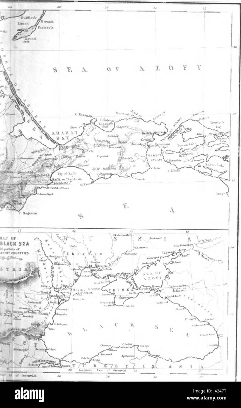 Maps of the Black Sea and Sea of Azov. George Dodd. Pictorial history ...