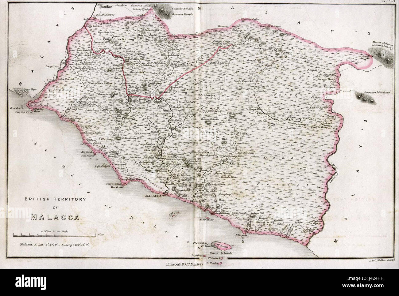 Malacca map hi-res stock photography and images - Alamy