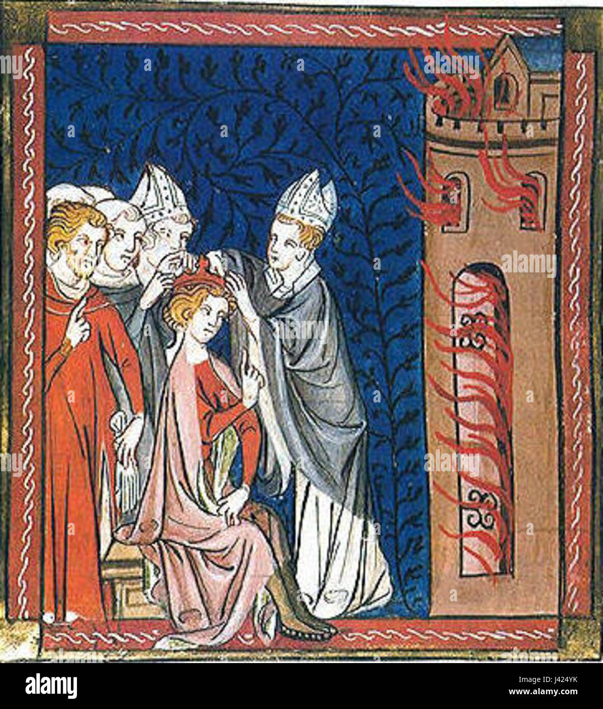 A depiction of the coronation ceremony held in 1189, illustrating the ...