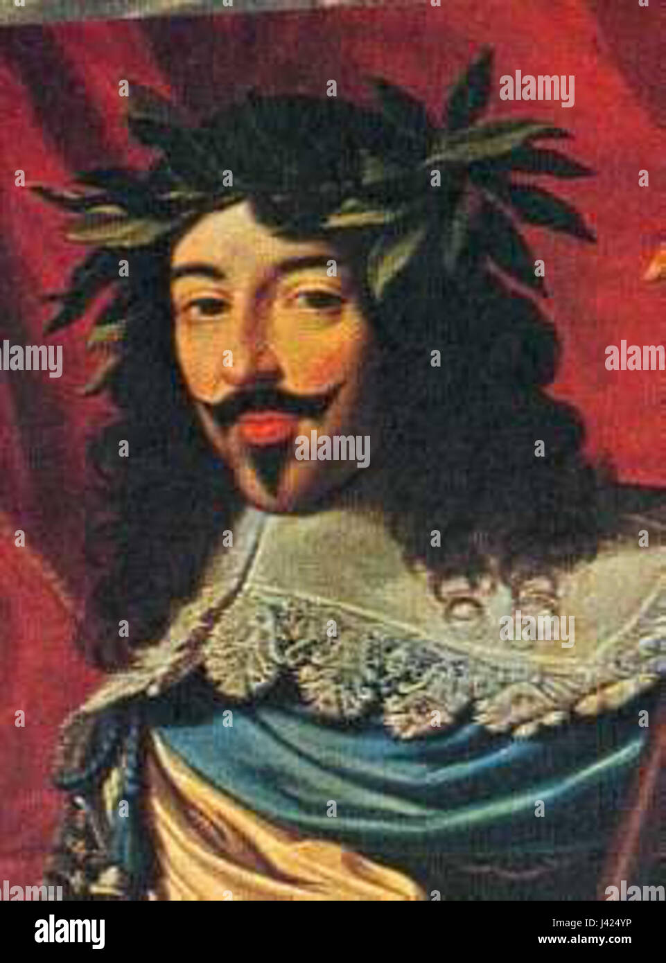 A portrait of Louis XIII of France, depicted in a classical style ...