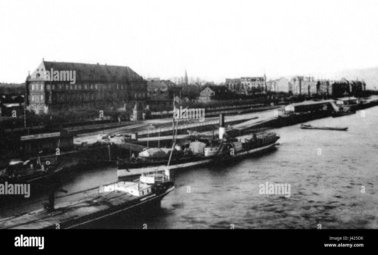 Mainz Hafen in 1902 depicts a historical view of the harbor in Mainz ...