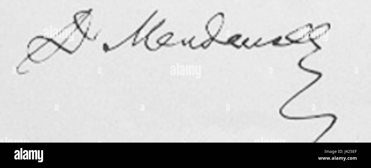 The signature of Dmitri Mendeleev, a Russian chemist renowned for ...