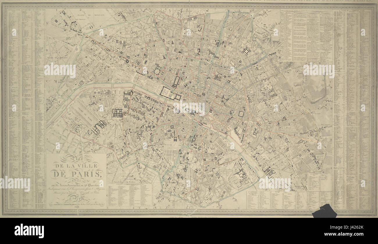 Map of Paris 1843 pari000126 Stock Photo - Alamy