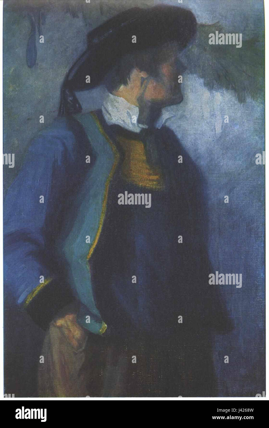 A self-portrait of Marc, depicted in traditional Breton attire ...