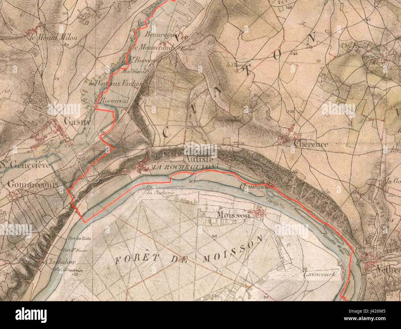 La Roche Guyon carte de France dite d Etat Major Stock Photo - Alamy