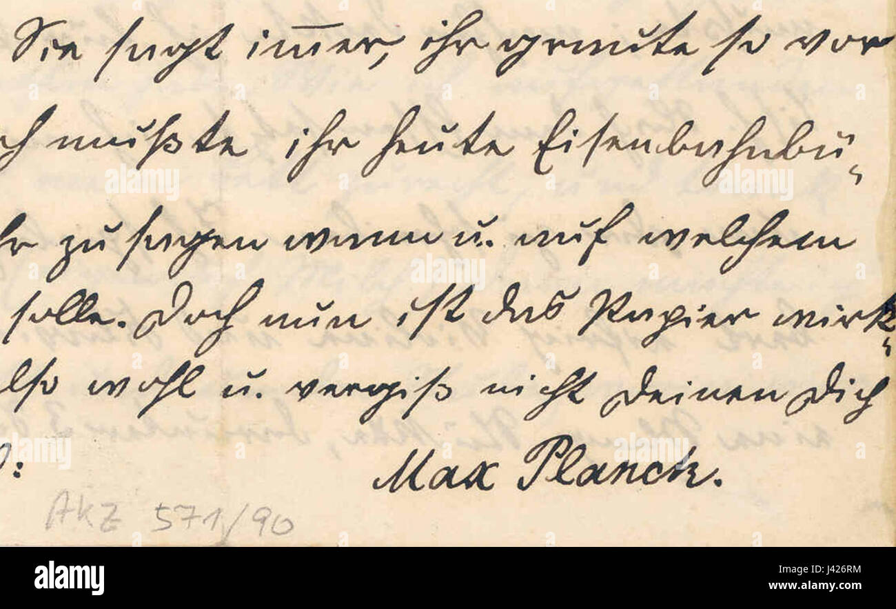 Max Planck signature 10 years old Stock Photo - Alamy