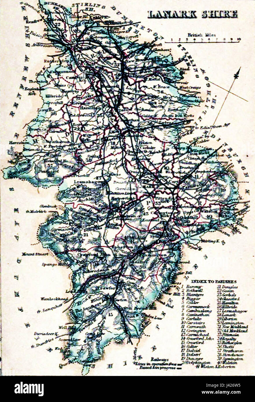 Lanarkshire map hi-res stock photography and images - Alamy
