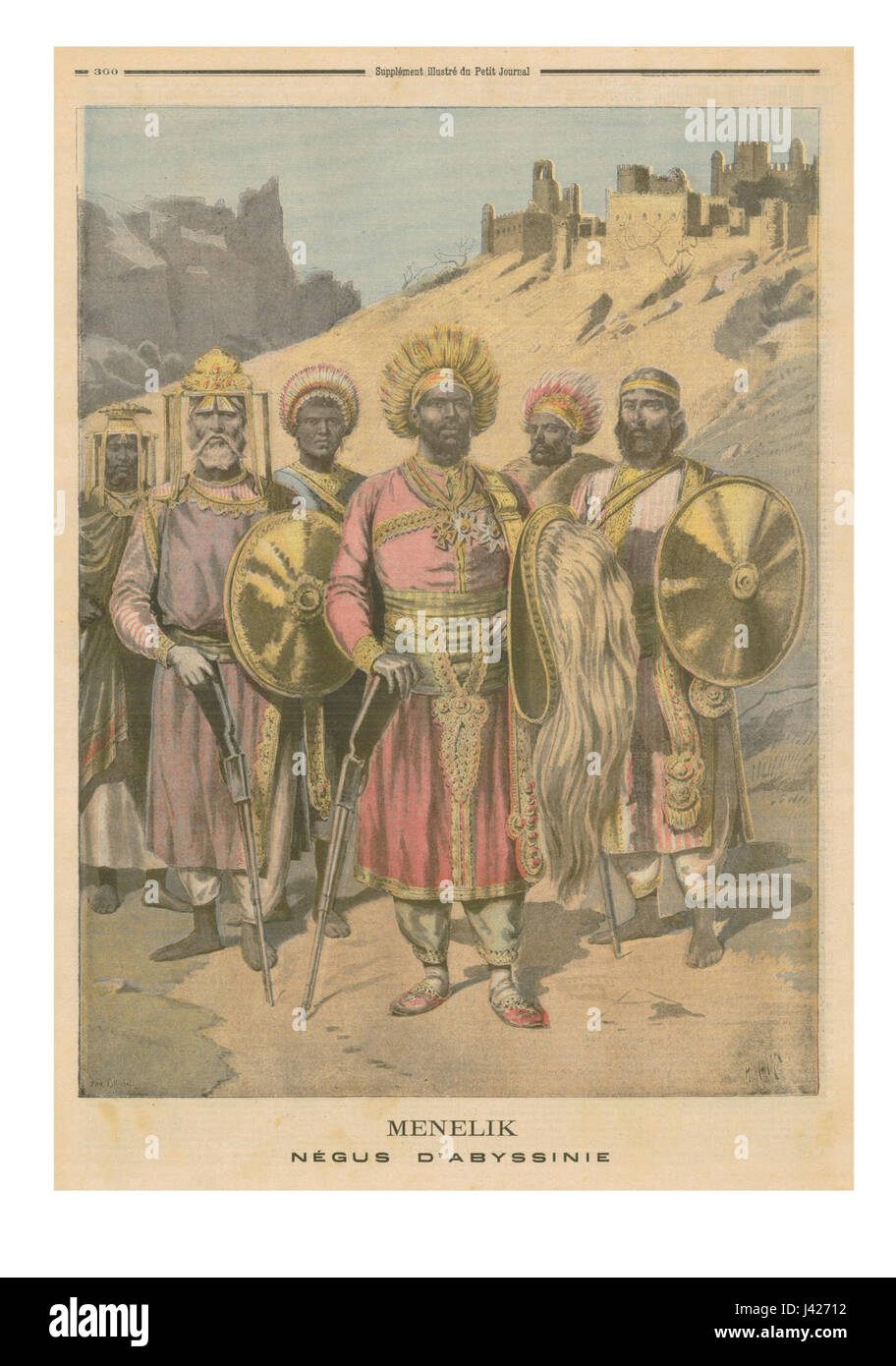 Menelik II, the Emperor of Ethiopia from 1889 to 1913, is featured in a ...