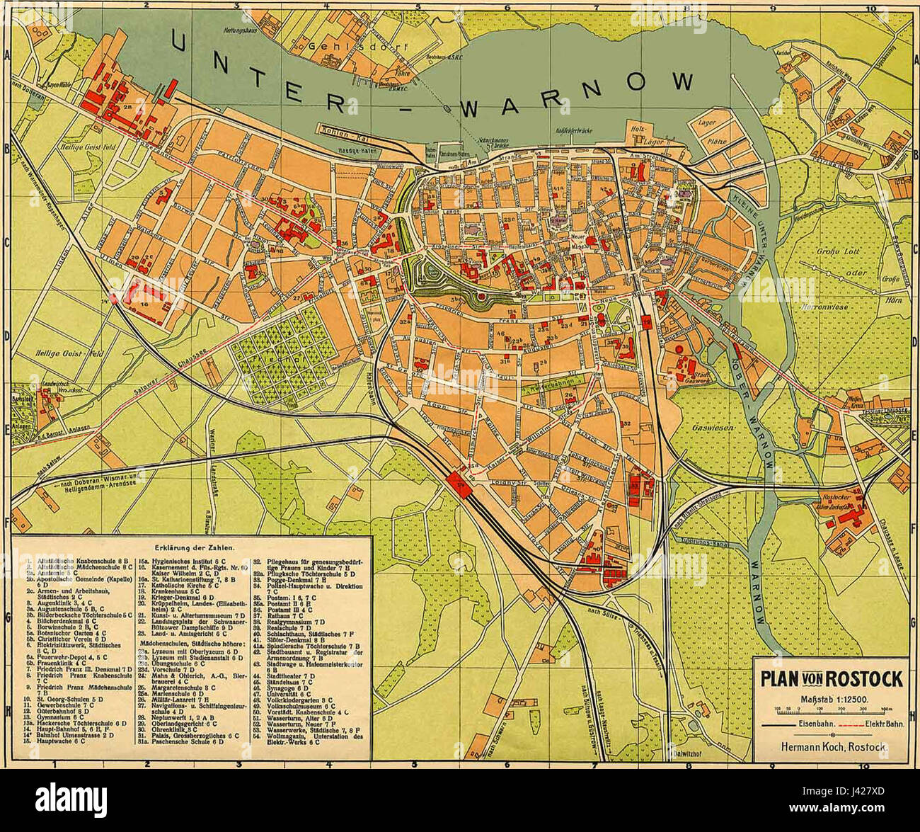 A map of Rostock from 1918 provides a historical view of the German ...