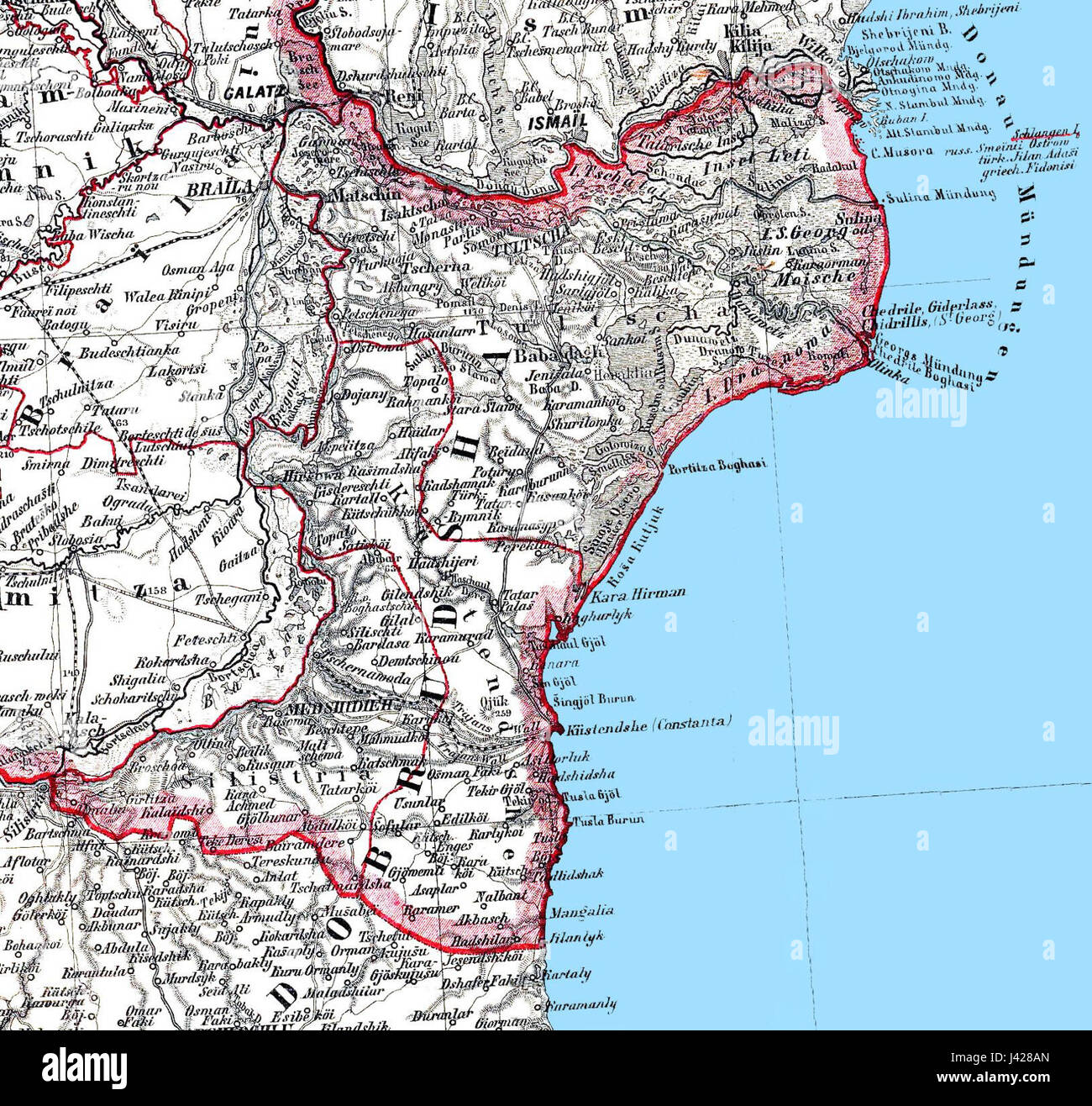 The map of Dobrudja from 1878-1879 provides a historical view of the ...