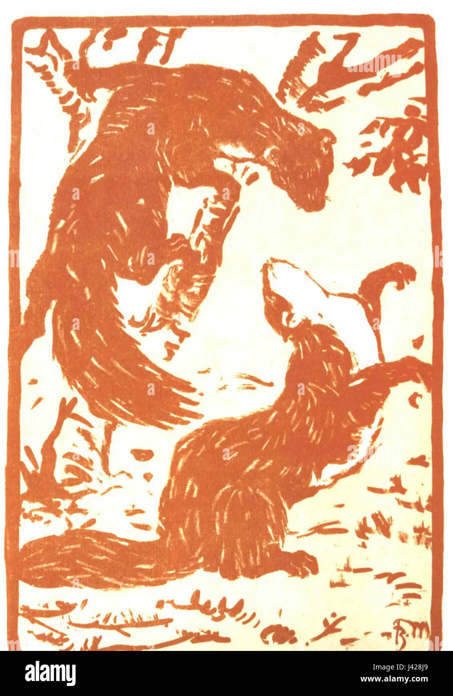 *Marc Spielende Wiesel* is a piece of art depicting playful weasels in ...