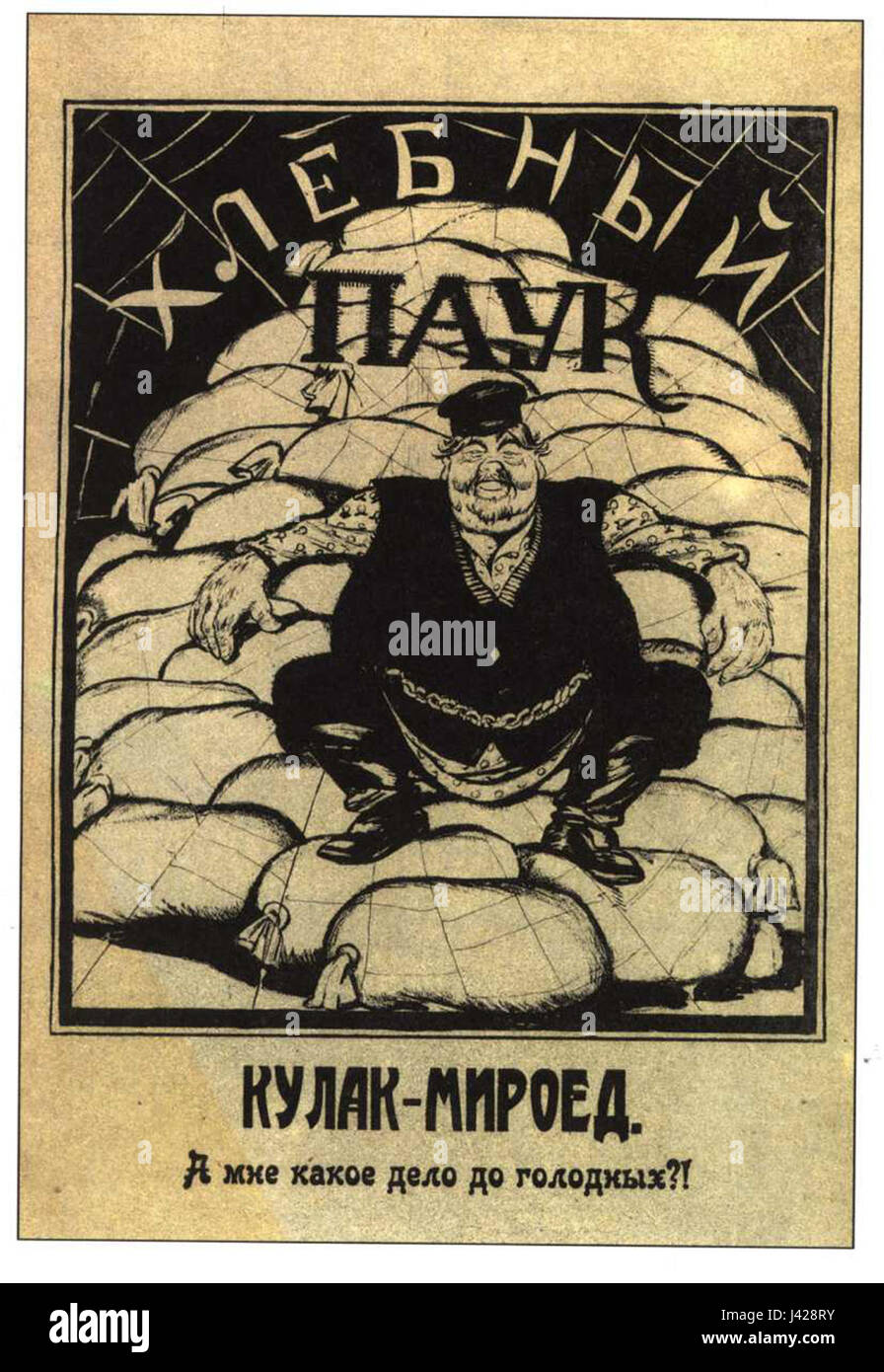 The 'Kulak plakat' refers to a historical poster related to the kulaks ...