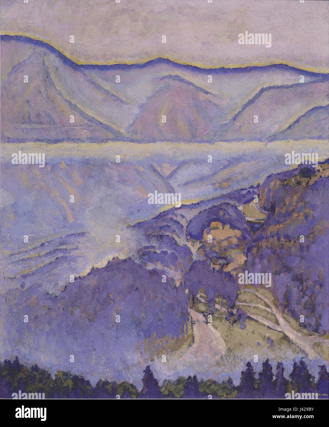 Kolo Moser's 1914 painting 'Regentag' (Rainy Day) captures the serene ...