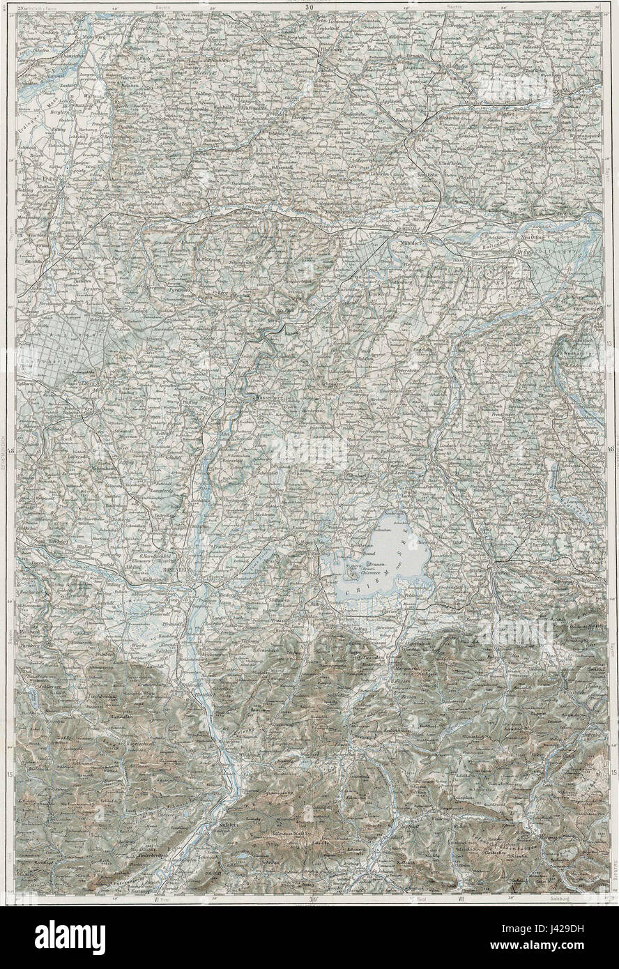 A historical image or map of Kufstein, Austria, showing the cityscape ...