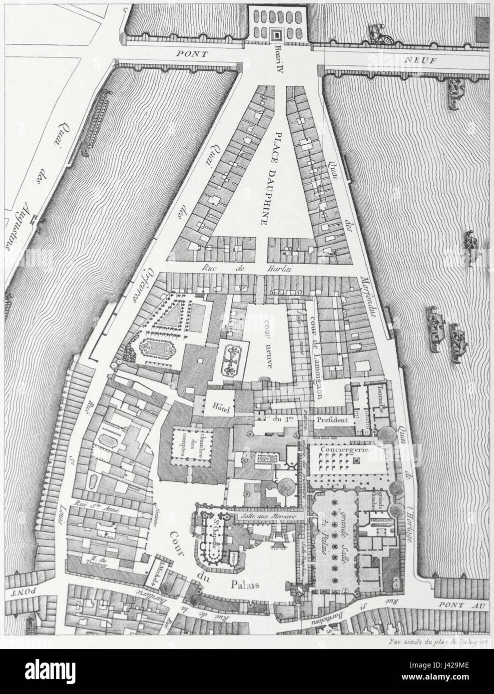 This 1754 painting depicts the Palais de Justice and the Pont Neuf in ...