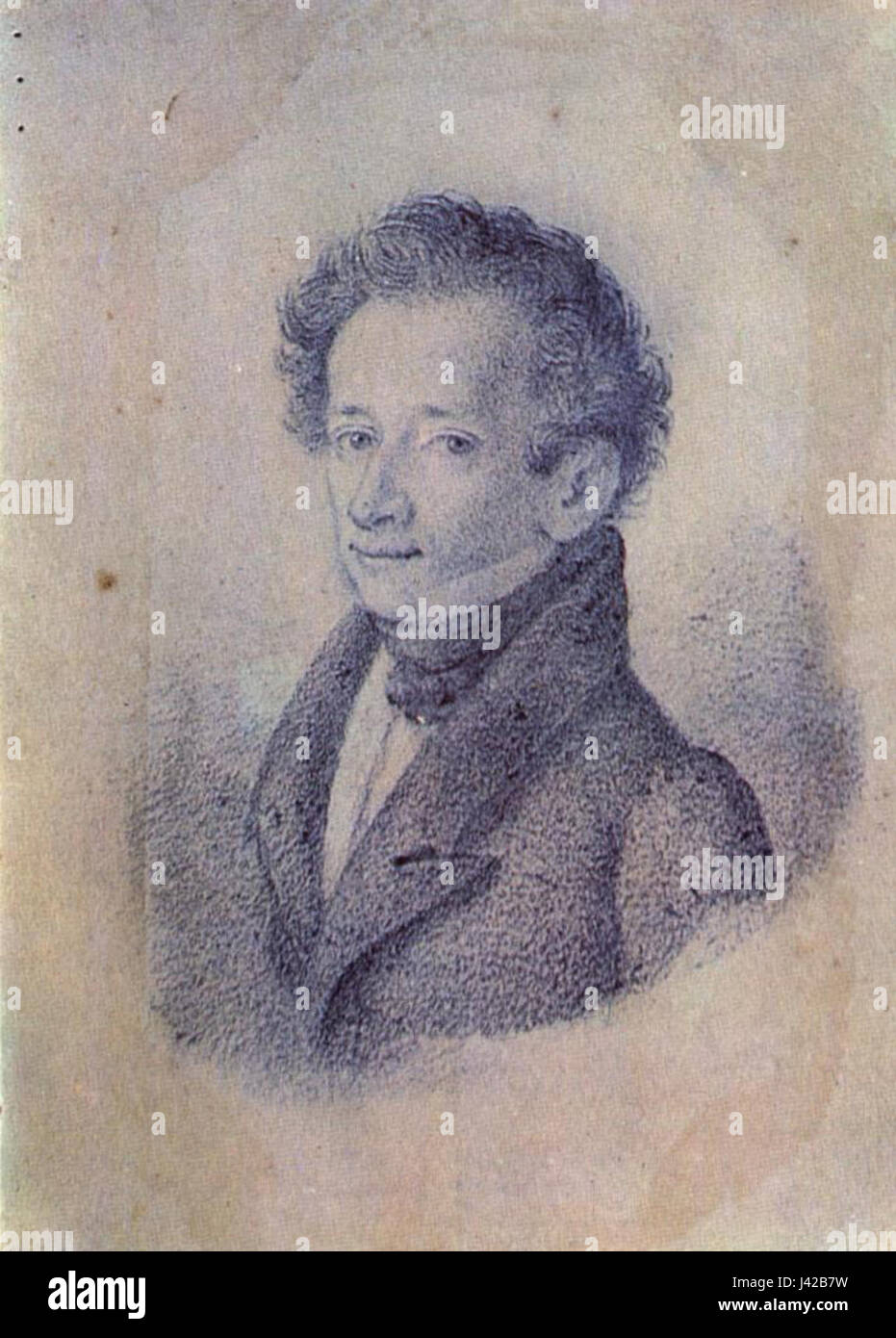 This portrait of Giacomo Leopardi, an Italian poet and philosopher, was ...