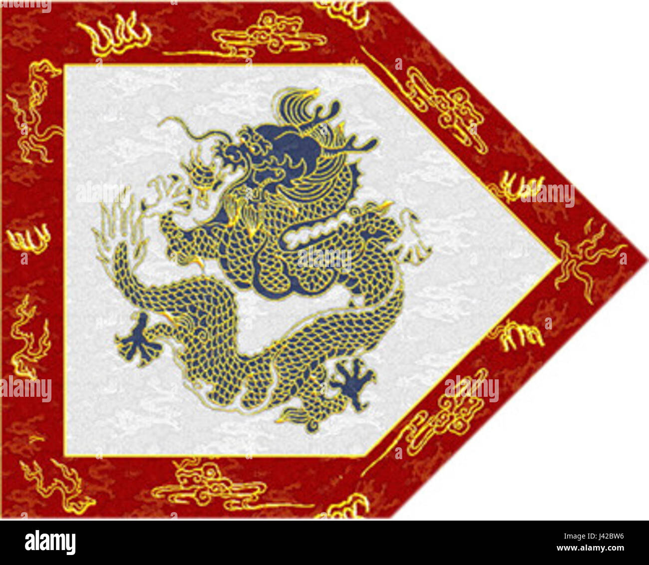 The title likely refers to a stylized design of a flag with a white ...