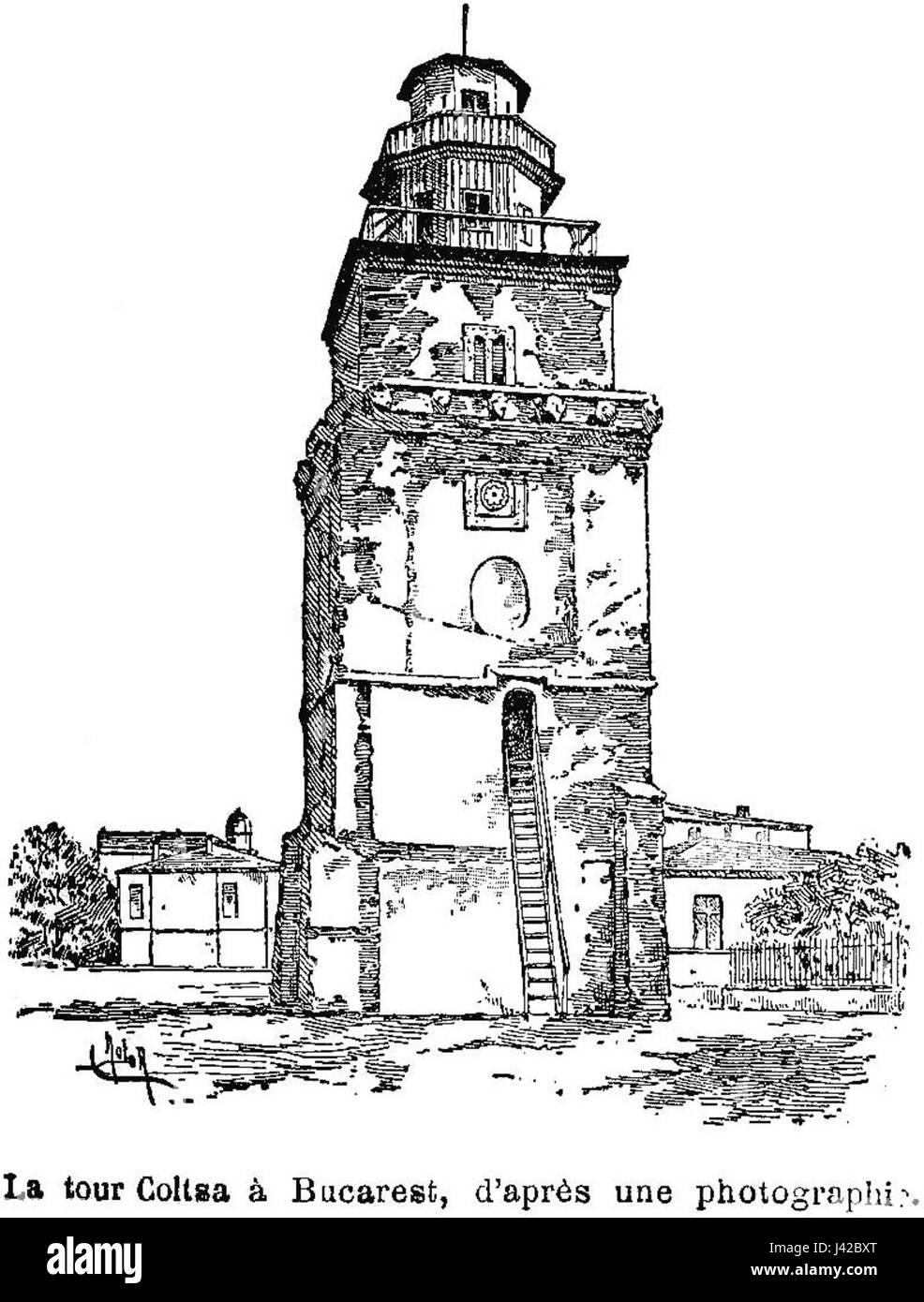 Photograph of La Tour Coltea, a historical building in Bucharest ...