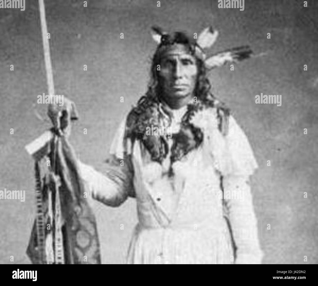 This image is a cropped version of Little Crow, a prominent leader of ...