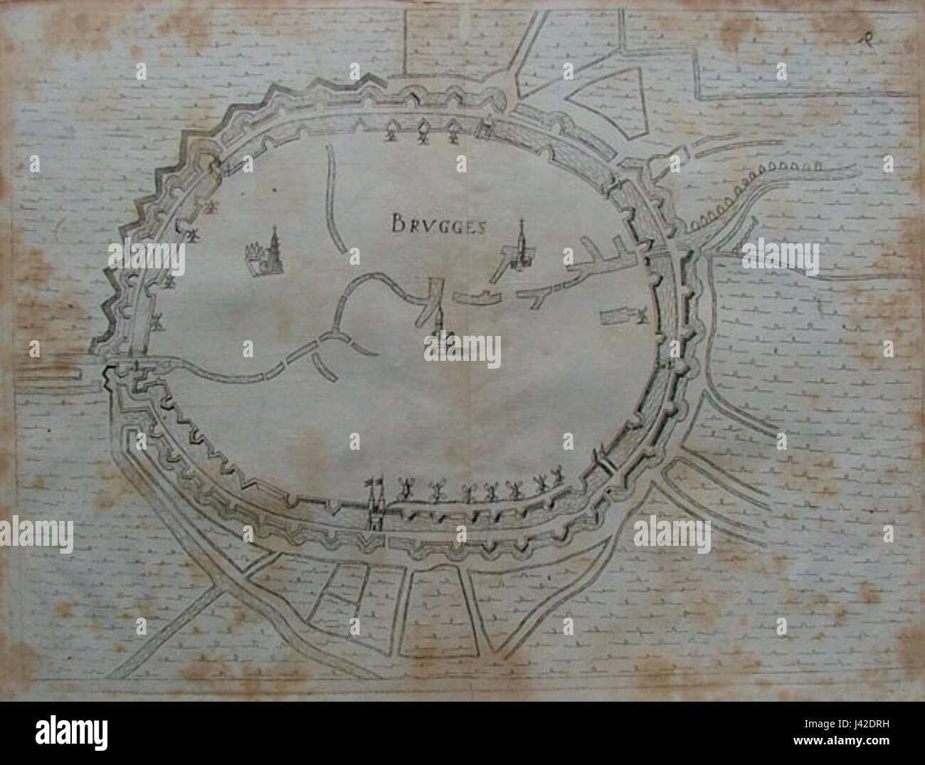 Map of bruges by Priorato Stock Photo - Alamy