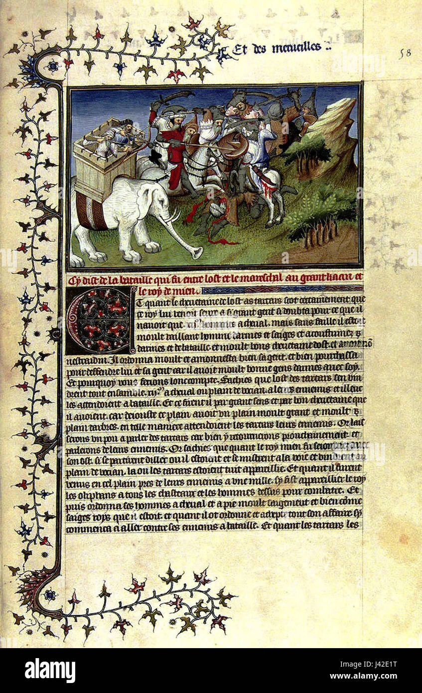 This cropped section of Marco Polo’s famous work 'Il Milione' covers ...