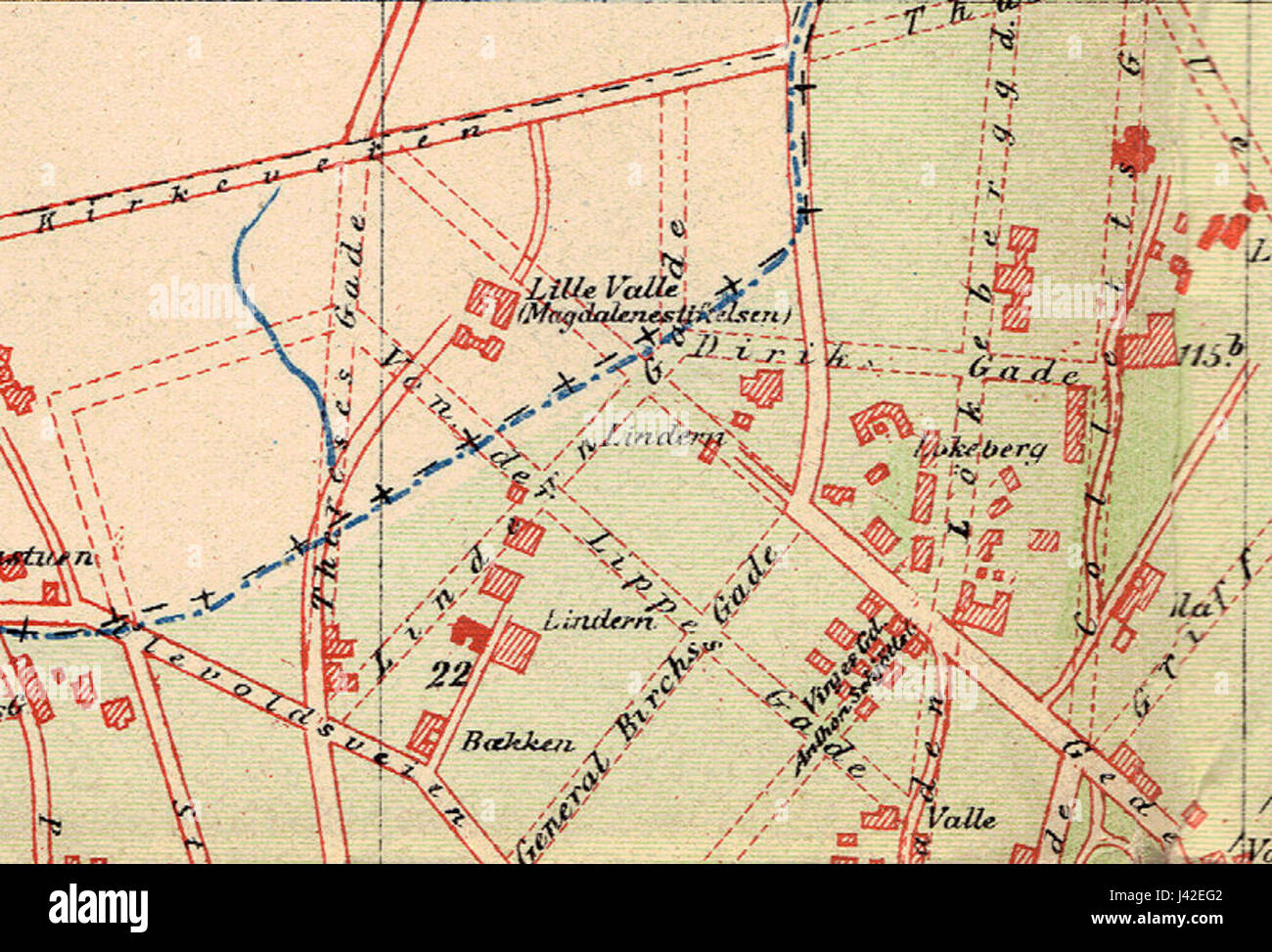 Lindern map 1900 Stock Photo - Alamy