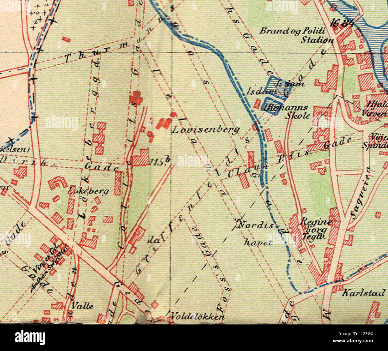 The Lovisenberg map from 1900 likely details a specific area ...