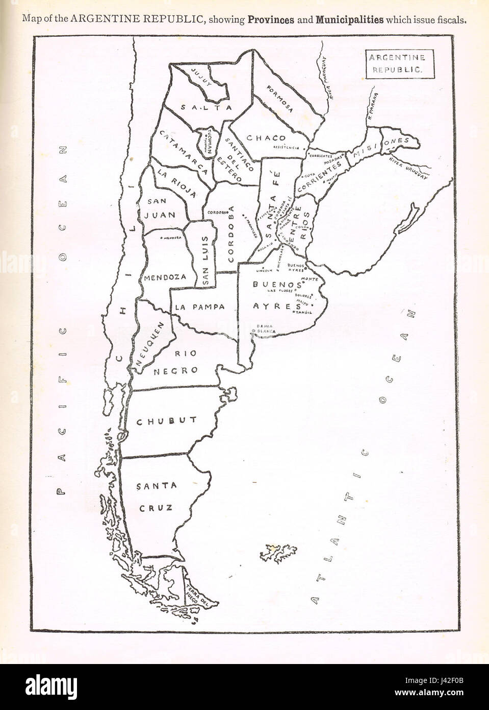 This map from 1904 depicts the Argentine provinces and municipalities ...