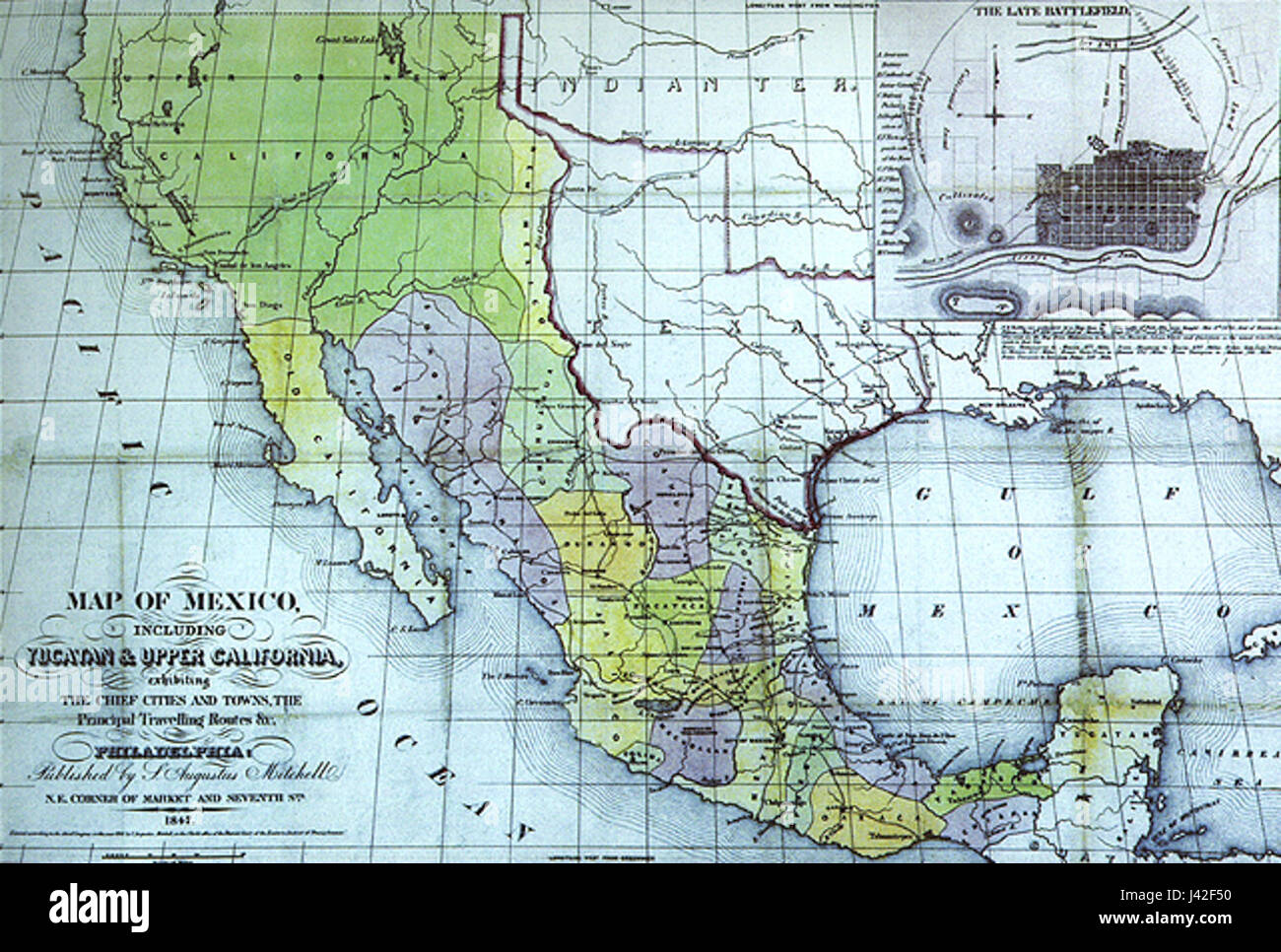 Mexico 1847 map hi-res stock photography and images - Alamy